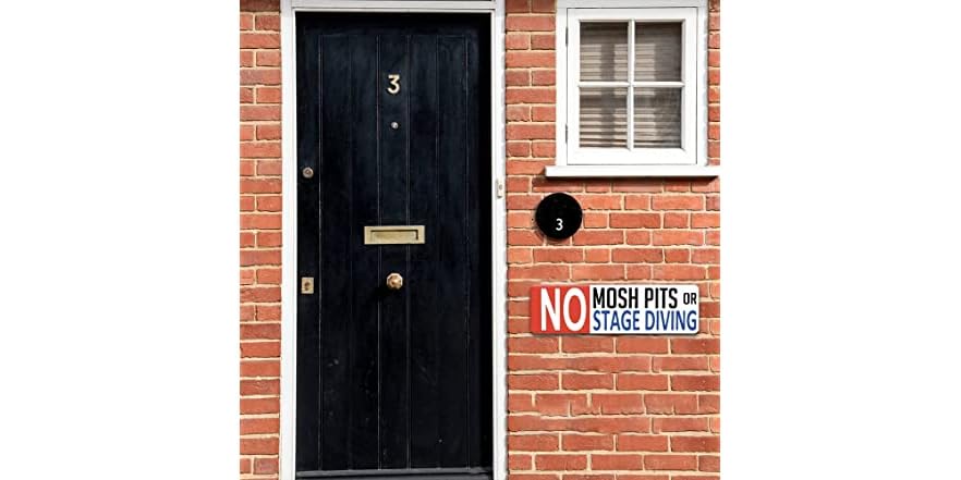 Metal Sign No Mosh Pits Stage Diving