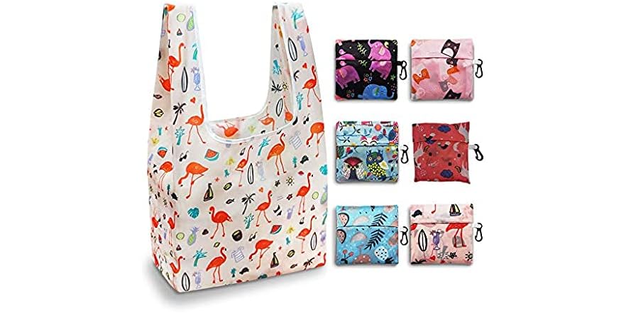 6 Pack Reusable Grocery Bags Set