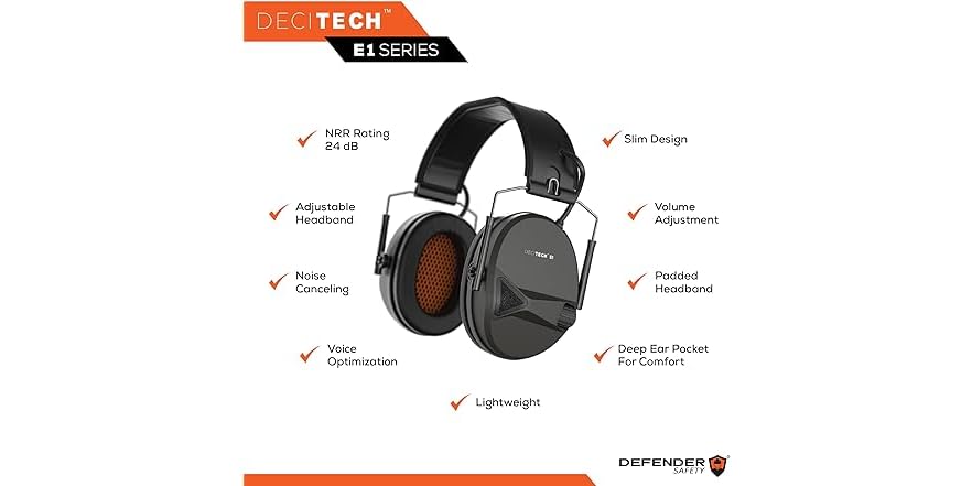 Defender E1 Electronic Active Hearing Muffs