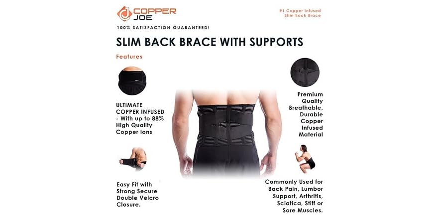 Copper Joe Copper Infused Back Brace