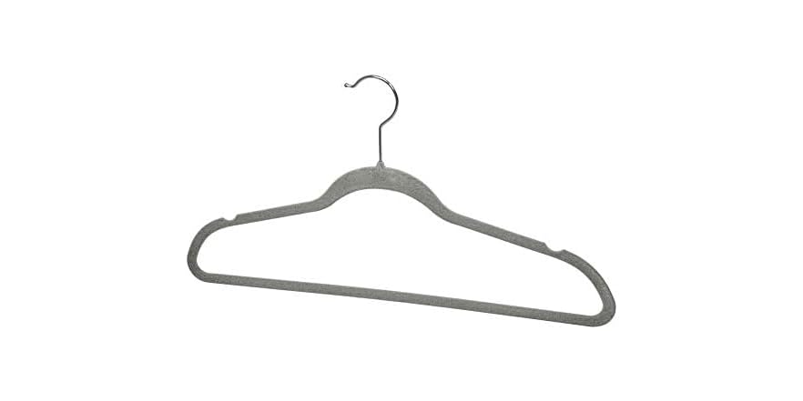 10 PACK VELVET HANGER GREY