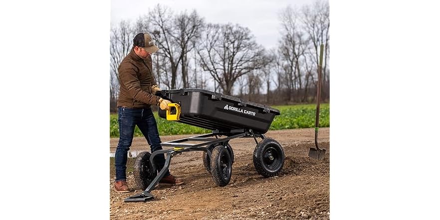 Gorilla Carts 12 Cubic Foot Poly Yard Dump Cart
