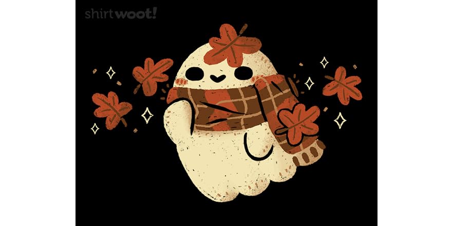 Autumn Ghost with Scarf and Leaves