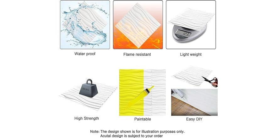 Art3d PVC 3D Diamond Wall Panel Jagged