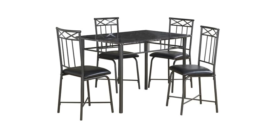 5PC Grey Metal Dining Set