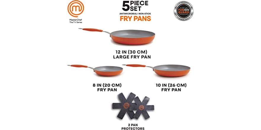 MasterChef 5 PC Fry Pan Set Orange