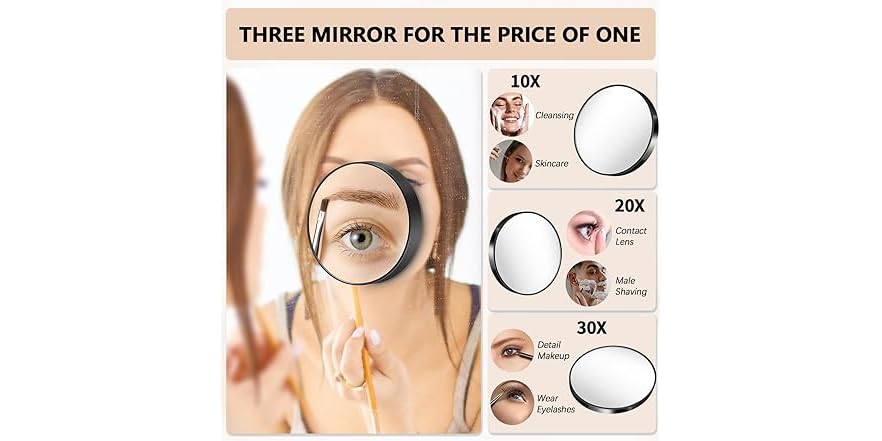6 Pack Magnifying Mirror 10X & 20X & 30X