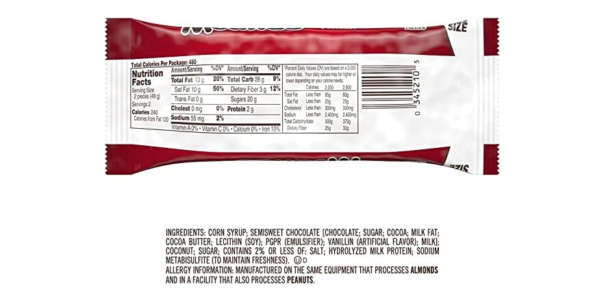 MOUNDS Dark Chocolate and Coconut Candy Bars, King Size, 4 Count, Pack ...