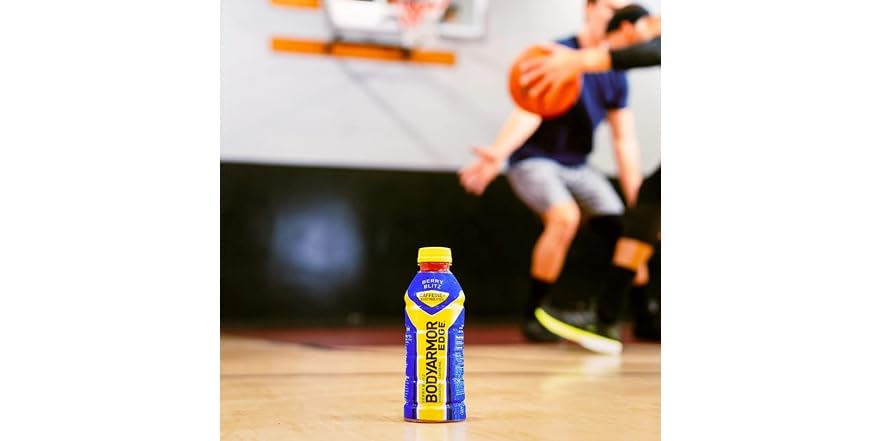 (12 Pack) BODYARMOR EDGE Sports Drink with Caffeine, Berry Blitz