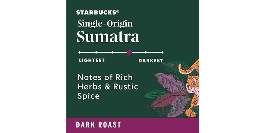 (6 Pack) Starbucks Sumatra Whole Bean, 12oz