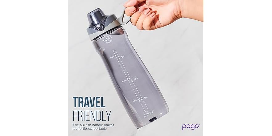 Pogo Bottle with Soft Straw Lid, 18 oz, Teal