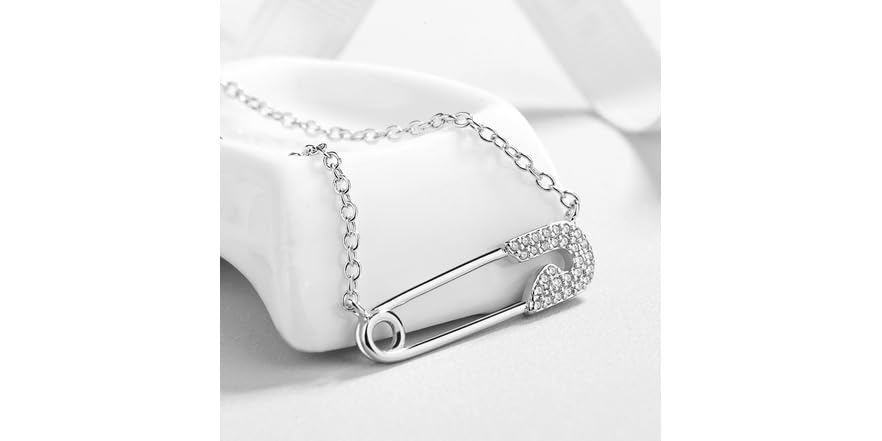925 SilverSafety Pin Necklace