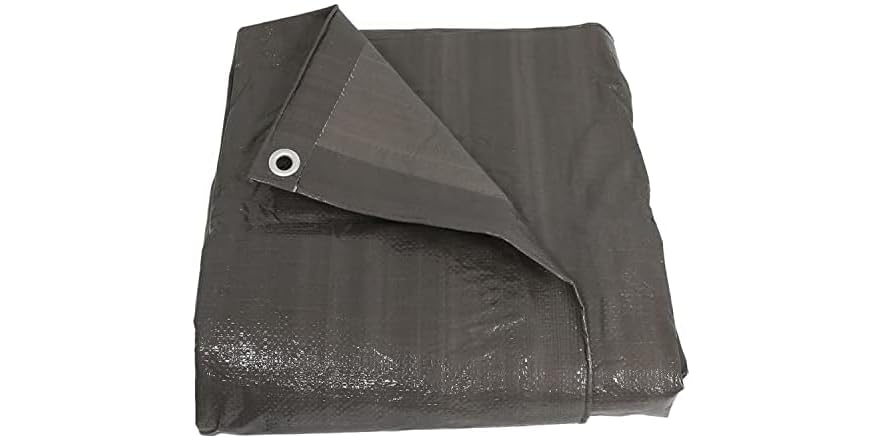 Sunnydaze 9 x 12 Foot Plastic Reversible Tarp, Gray