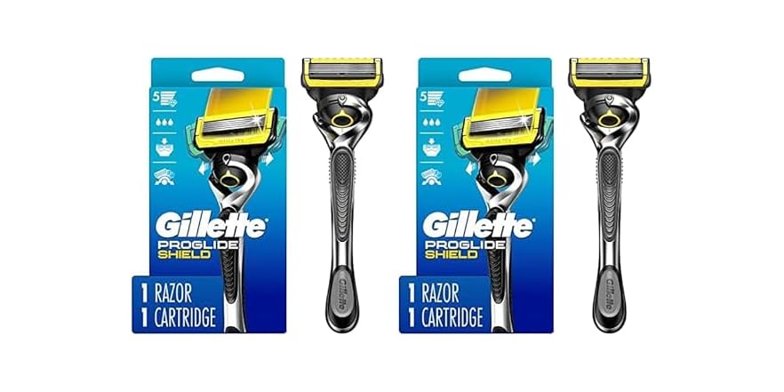 (2 PK) Gillette ProGlide Shield Men’s Razor Handle + 1 Blade Refill