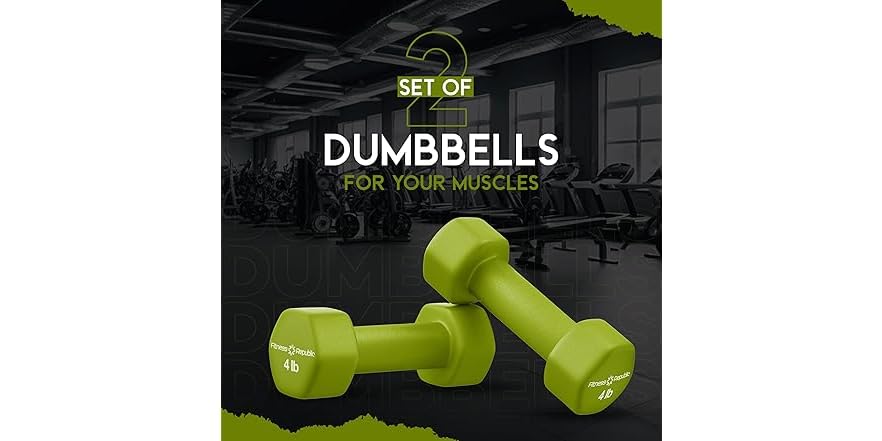 Fitness 4LB Neoprene Dumbbells Set of 2