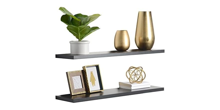 Delta Cycle 2-Pack Floating Shelves 36" x 8" x 1", Black