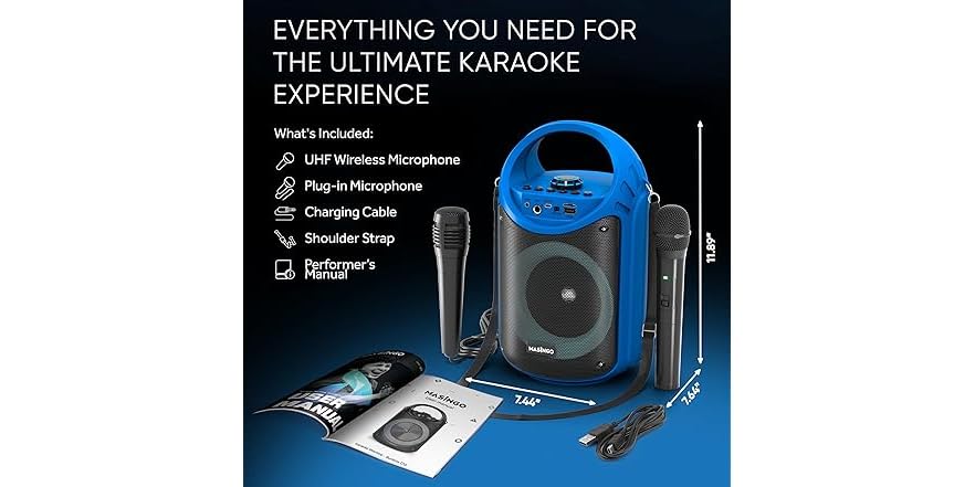 MASINGO Karaoke Machine for Kids and Adu