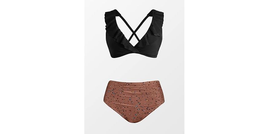 CUPSHE 2 PC Plus Size Ruffled Swimsuit