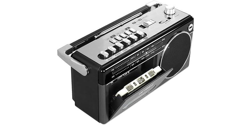 Victrola Mini Bluetooth Boombox with Cassette Player