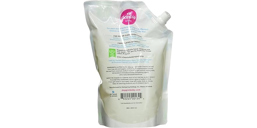 Dapple Refill Pack Baby Bottle and Dish Liquid,