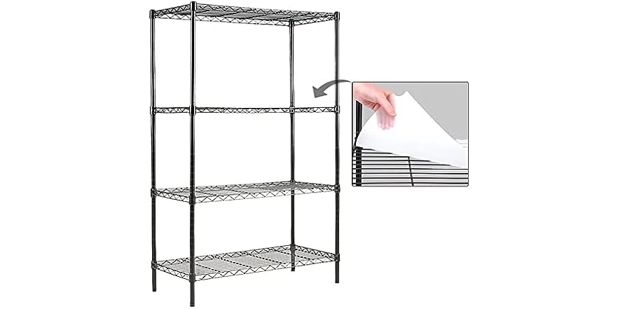 4 Shelf Shelving Unit with Shelf Liners