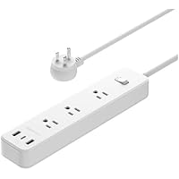 AmazonBasics 5FT 3 Outlet 3 USB Port Power Strip Extension Cord