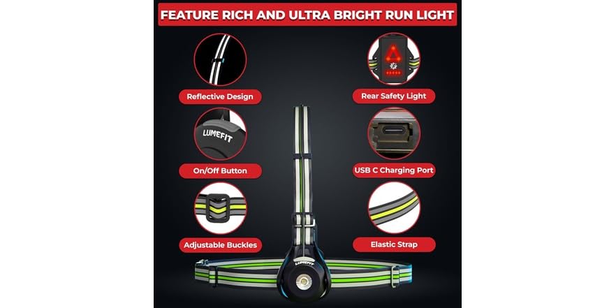 LUMEFIT Running Light with Yellow Reflective Vest