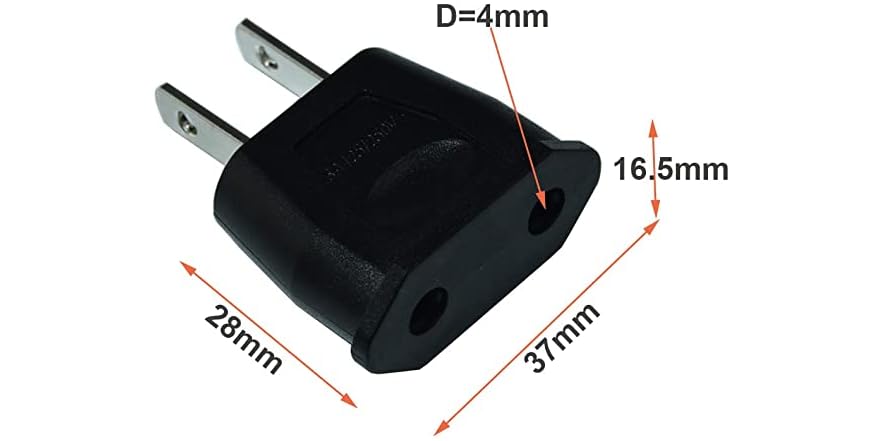 Europe to USA Wall Plug Adapter (10 Pack)