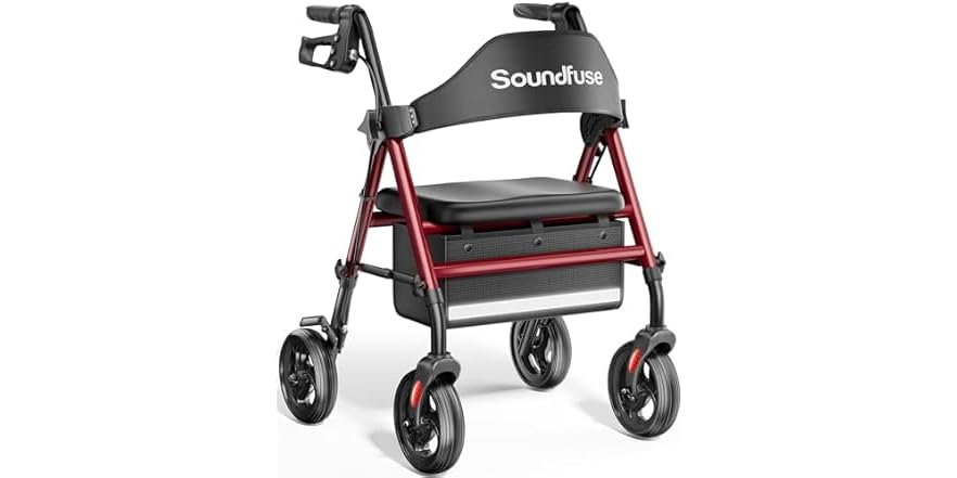 Soundfuse Rollator Walkers with Seat for Seniors, Foldable 8 (Open Box)