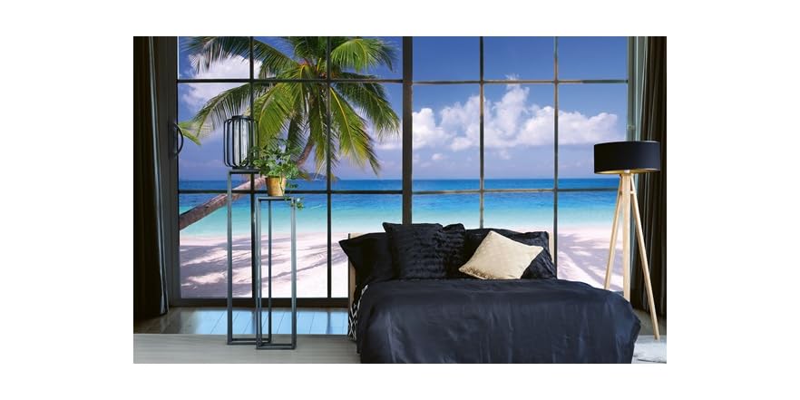 Beach Window View Wall Mural