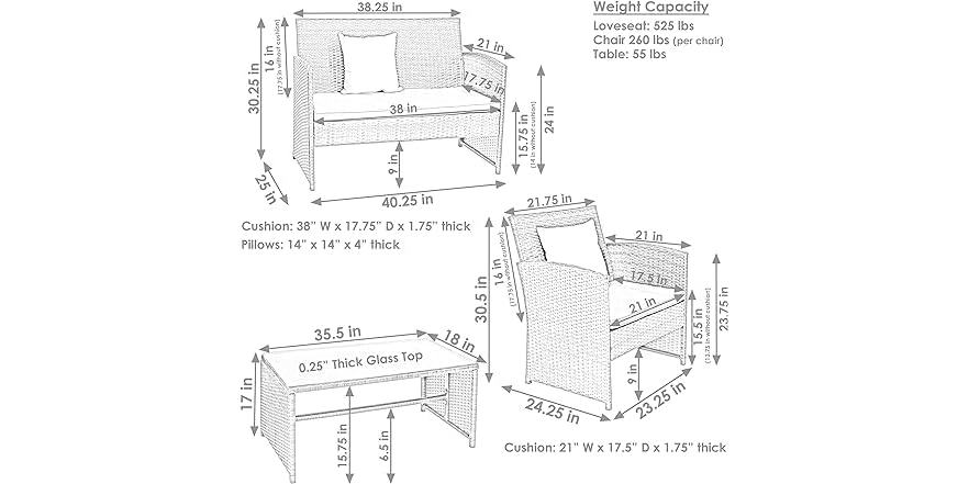 Sunnydaze Décor Ardfield 4-Piece Patio Set