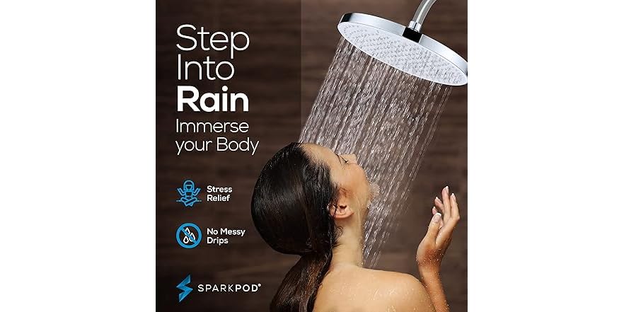 SparkPod 10" Rectangle Rain Shower Head