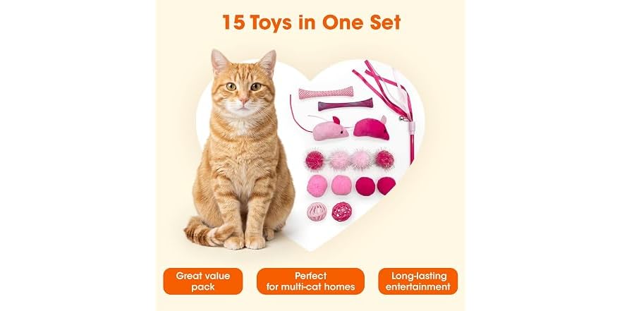 ASPCA 15-Piece Cat Toy Variety Pack