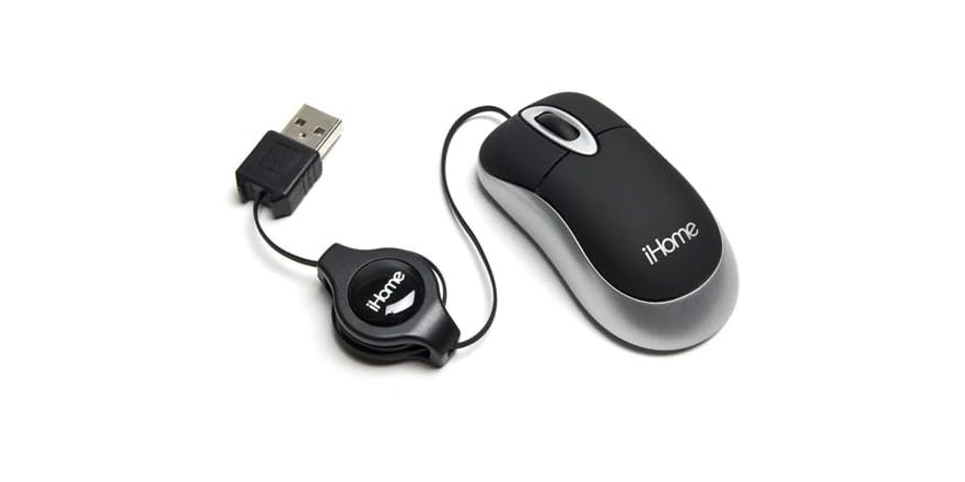 iHome Black/Silver USB Optical Netbook Mouse