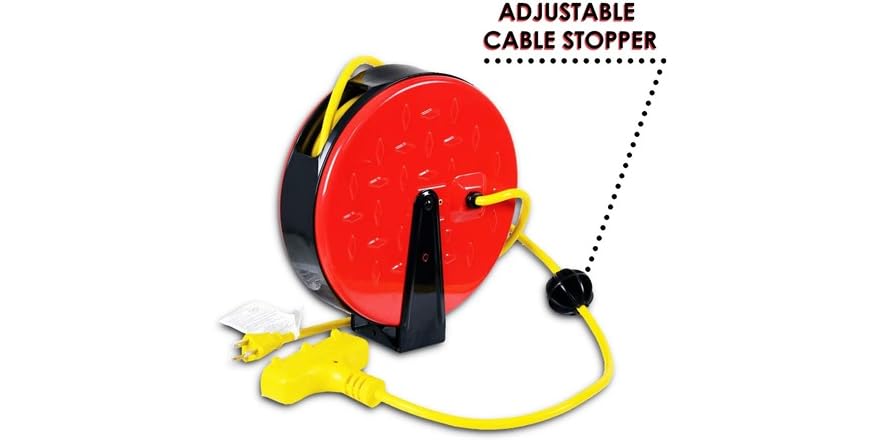 ReelWorks 30' Mini Indoor Extension Cord Reel