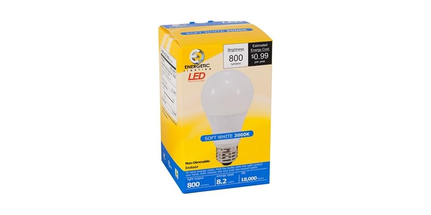 Energetic A19 LED Lightbulb 18 Pack
