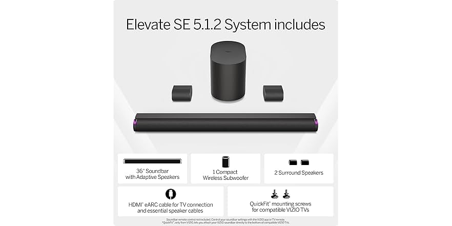 VIZIO SL512X-0806B-RB 5.1.2 Soundbar System