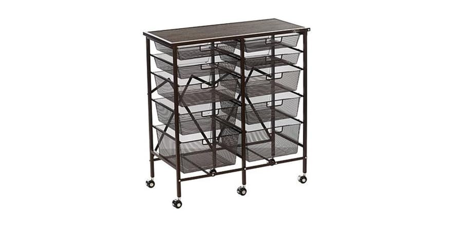 Origami 10-Drawer Storage Cart Bronze