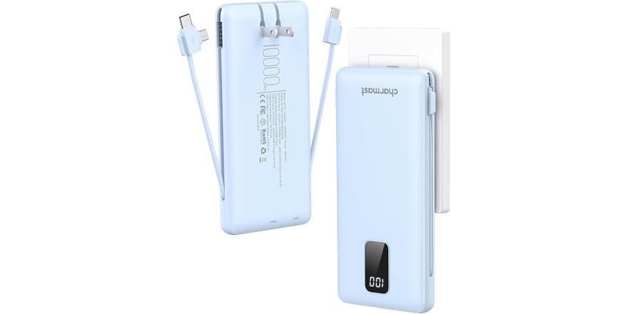 2 Pack 10000mAh Power Bank w/ Cables