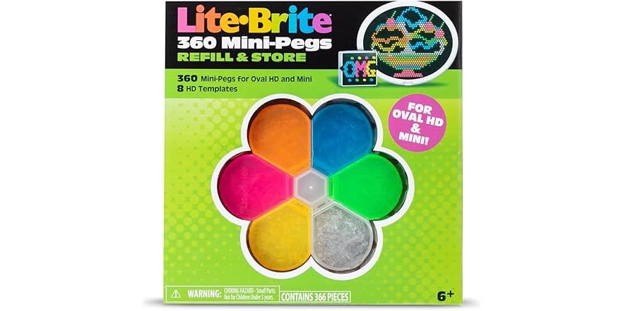 Lite Brite HD Template and Peg Refill Set