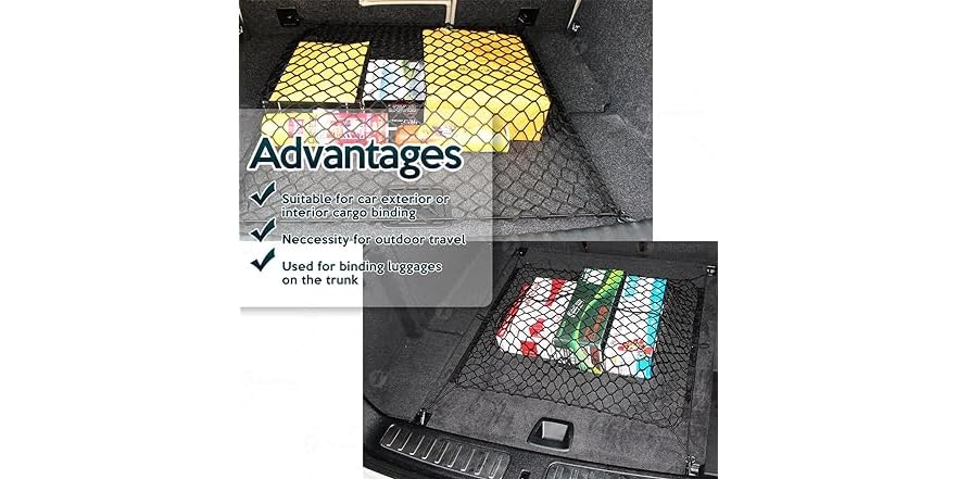 Zone Tech NE0004 Trunk Mesh Cargo Net Organizer