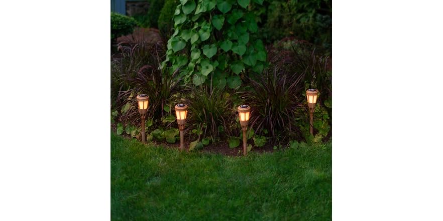 Solar Bamboo Multi-Setting Tiki Torch