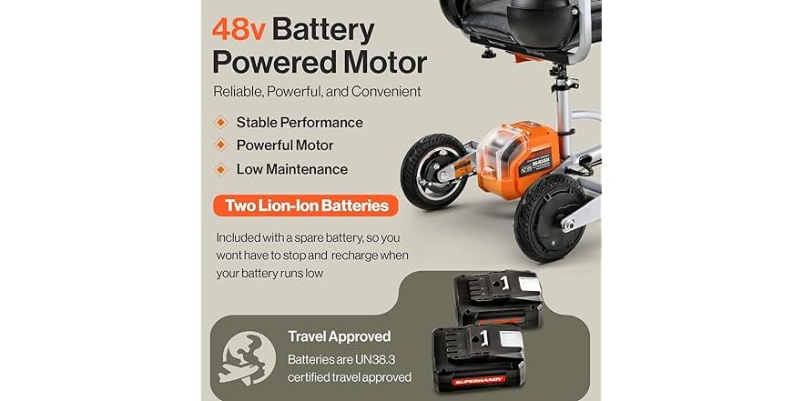 Superhandy 3 Wheel Folding Mobility Scooter Upgraded Design