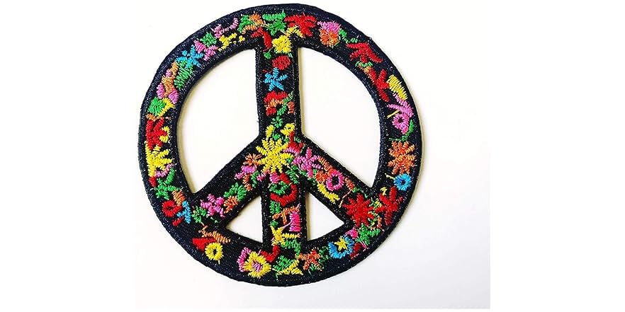 Flower Peace Sign Sew On Patch