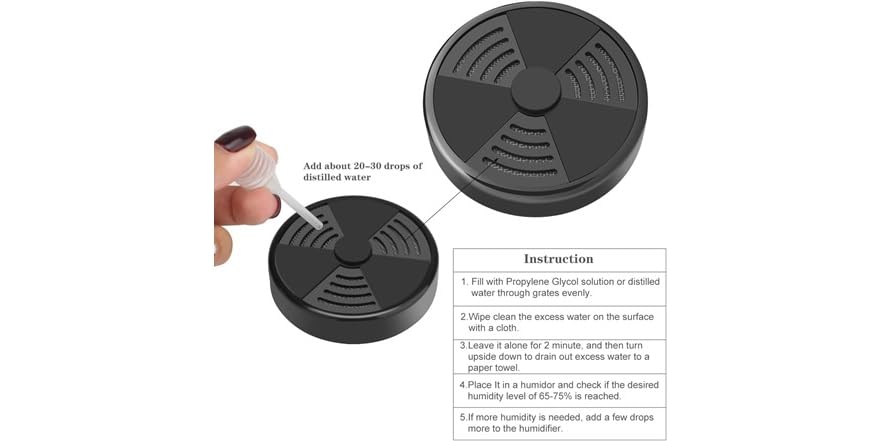 2 Pack Round Adjustable Cigar Humidifier