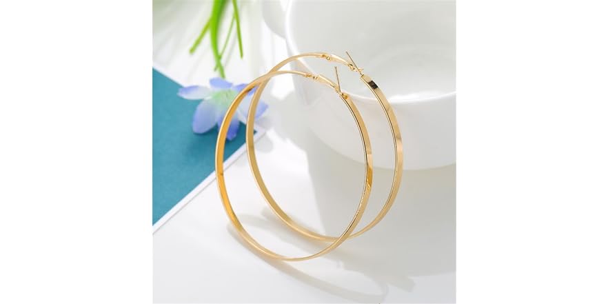 14K Gold Plated Omega Hoops