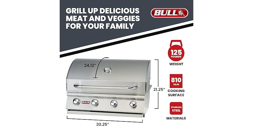Bull Outlaw 30-Inch Built-In Grill (BG-26038), Propane (Open Box)