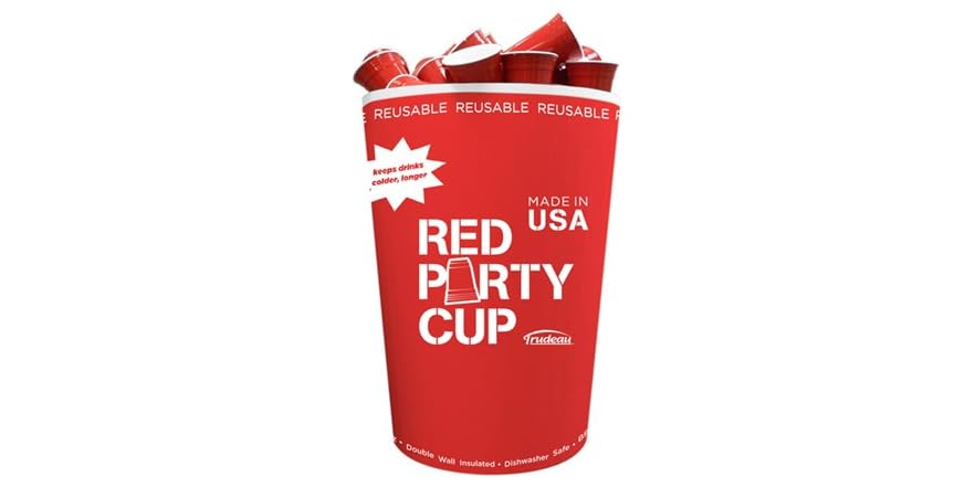 Trudeau 60-Piece Red Party Cups & Bin