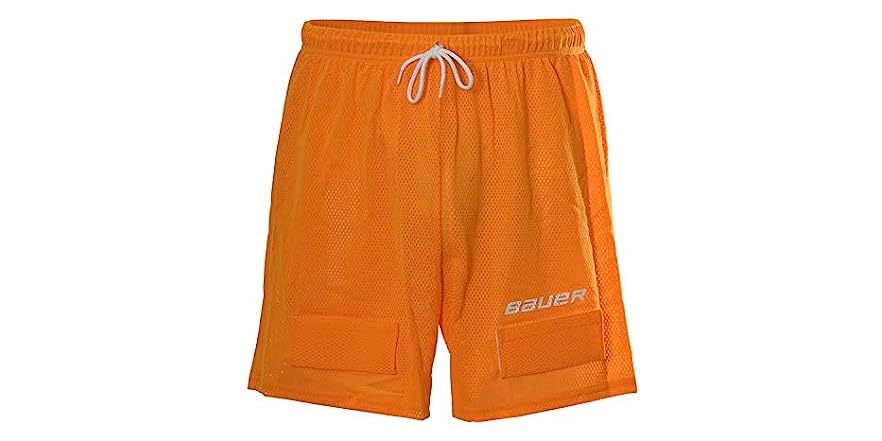 Bauer Core Mesh Jock Shorts, Orange, Men's, Large
