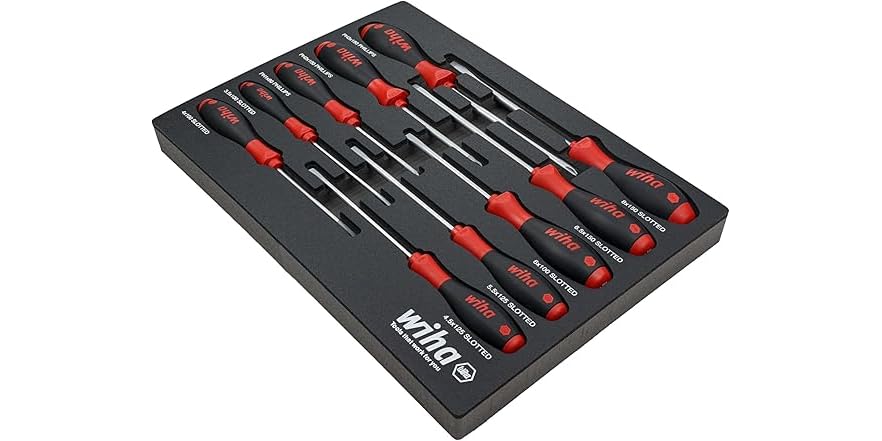 Wiha 30280 10pc Cushion Grip Screwdriver Tray Set